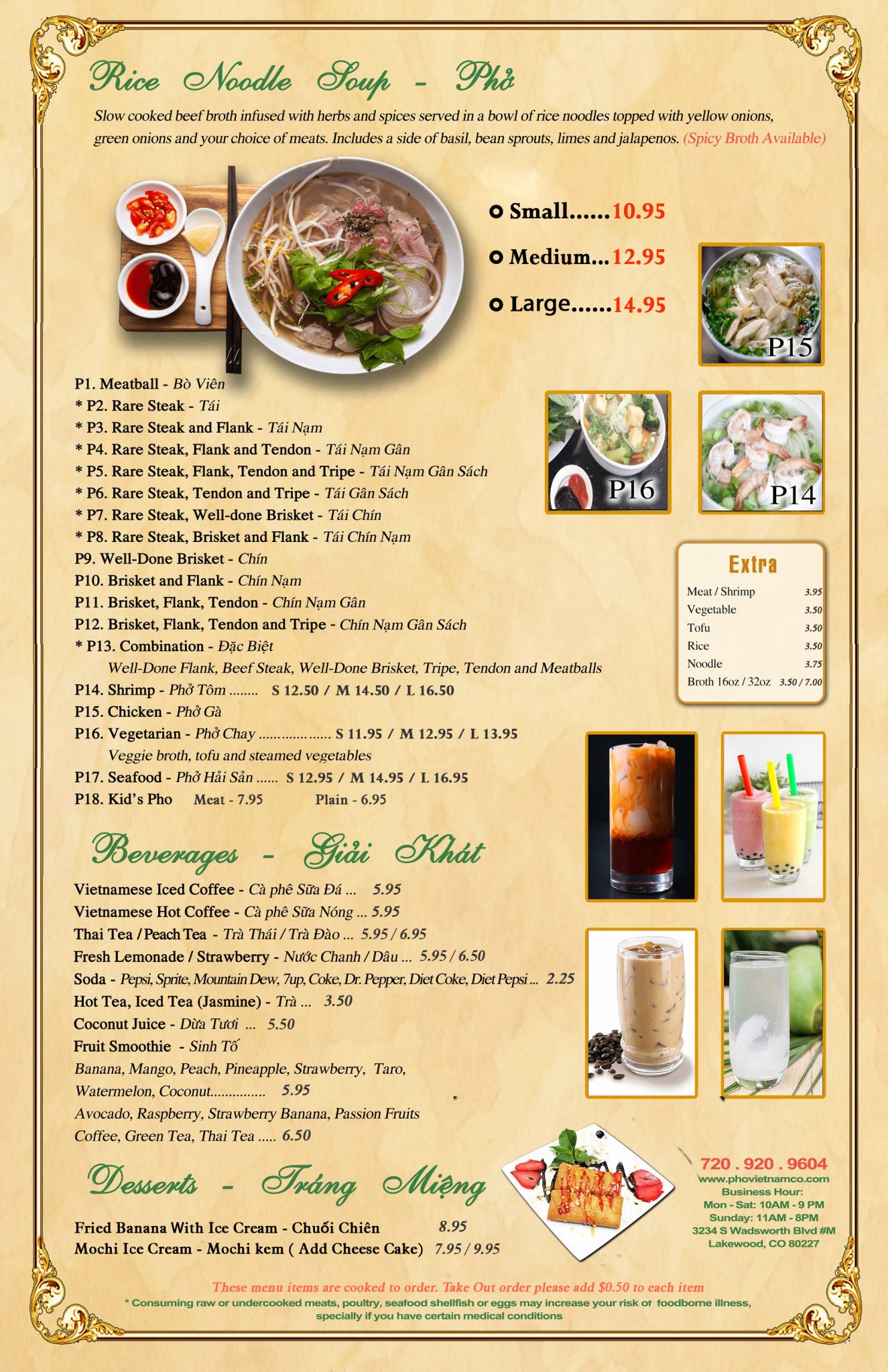 Our Menu – Pho Vietnam